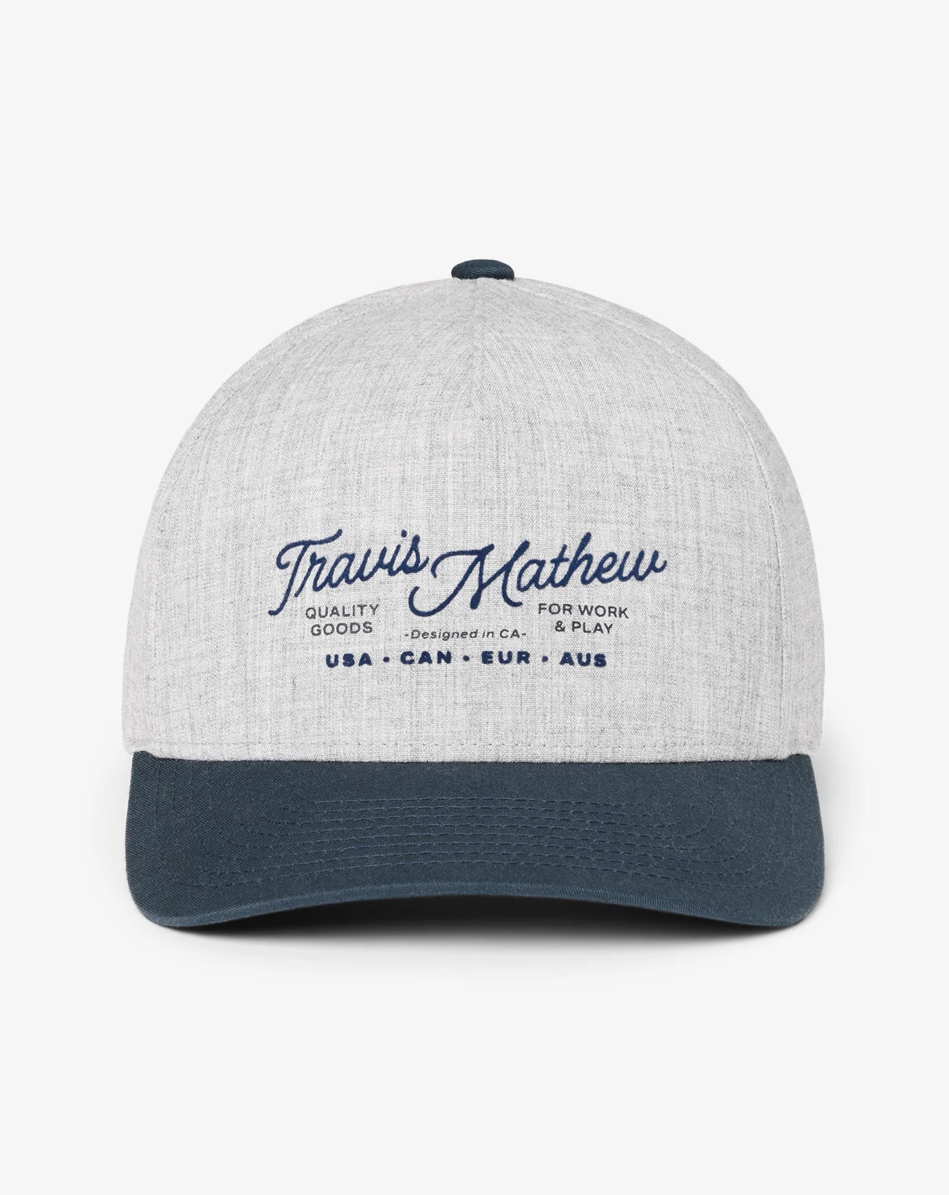 TravisMathew | Perfect Plan Snapback Hat | Grey/Navy